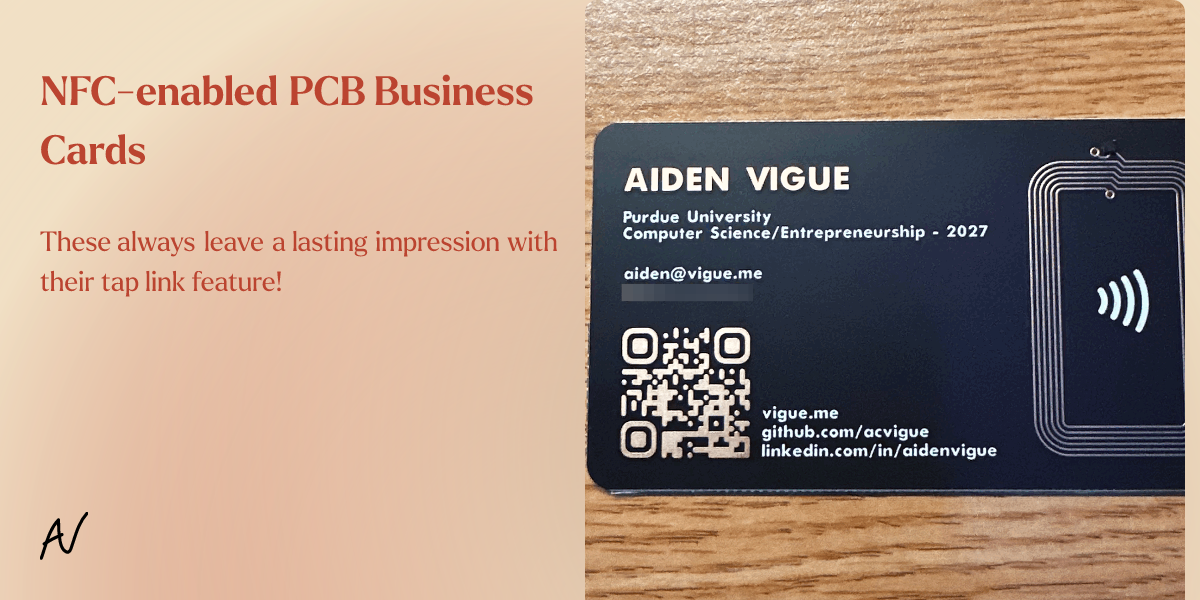 NFC-enabled PCB Business Cards - Aiden Vigue